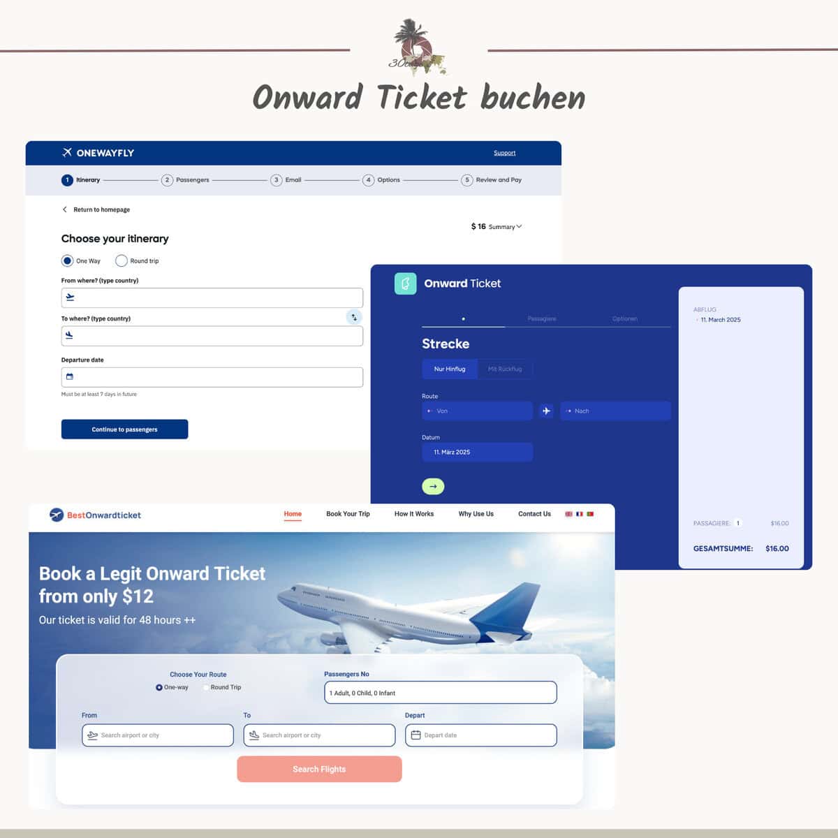 Onward Ticket & Weiterreiseticket • Einreise ohne Rückflug