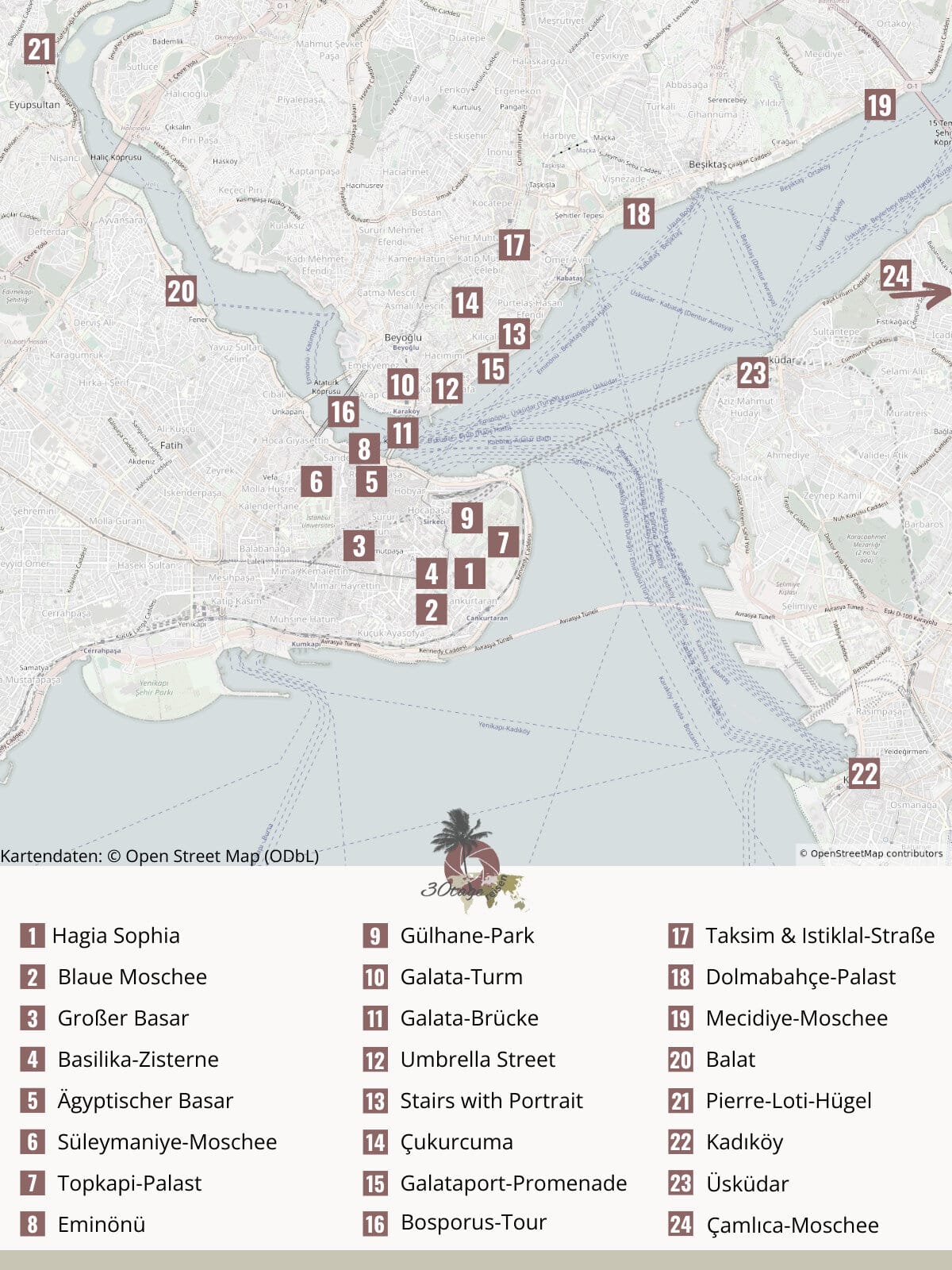 Luxus Karte Sehenswrdigkeiten Istanbul Bilder