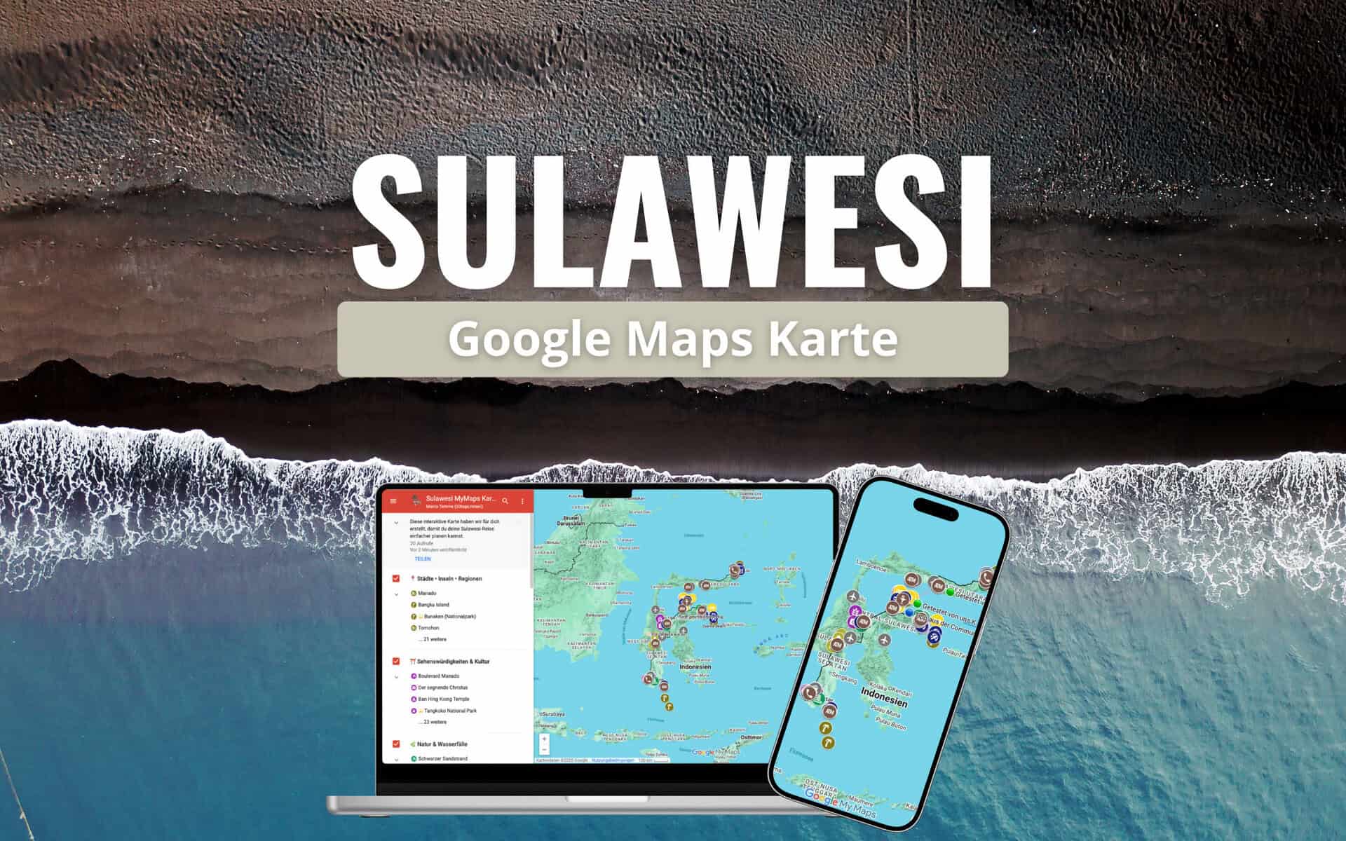 Sulawesi Karte 2026 • Interaktive Google Map zur Reiseplanung